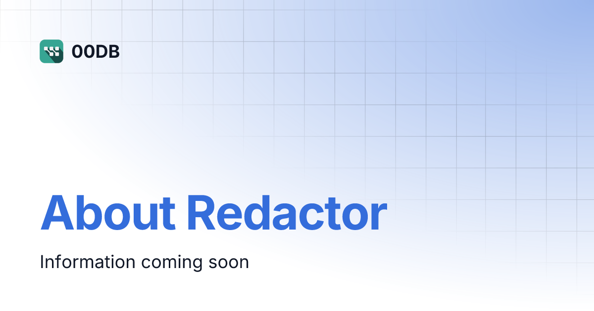 About Redactor | 00DB